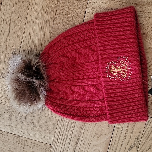 Lauren Ralph Lauren | Accessories | Cuff Hat With Logo Pomlauren Ralph ...
